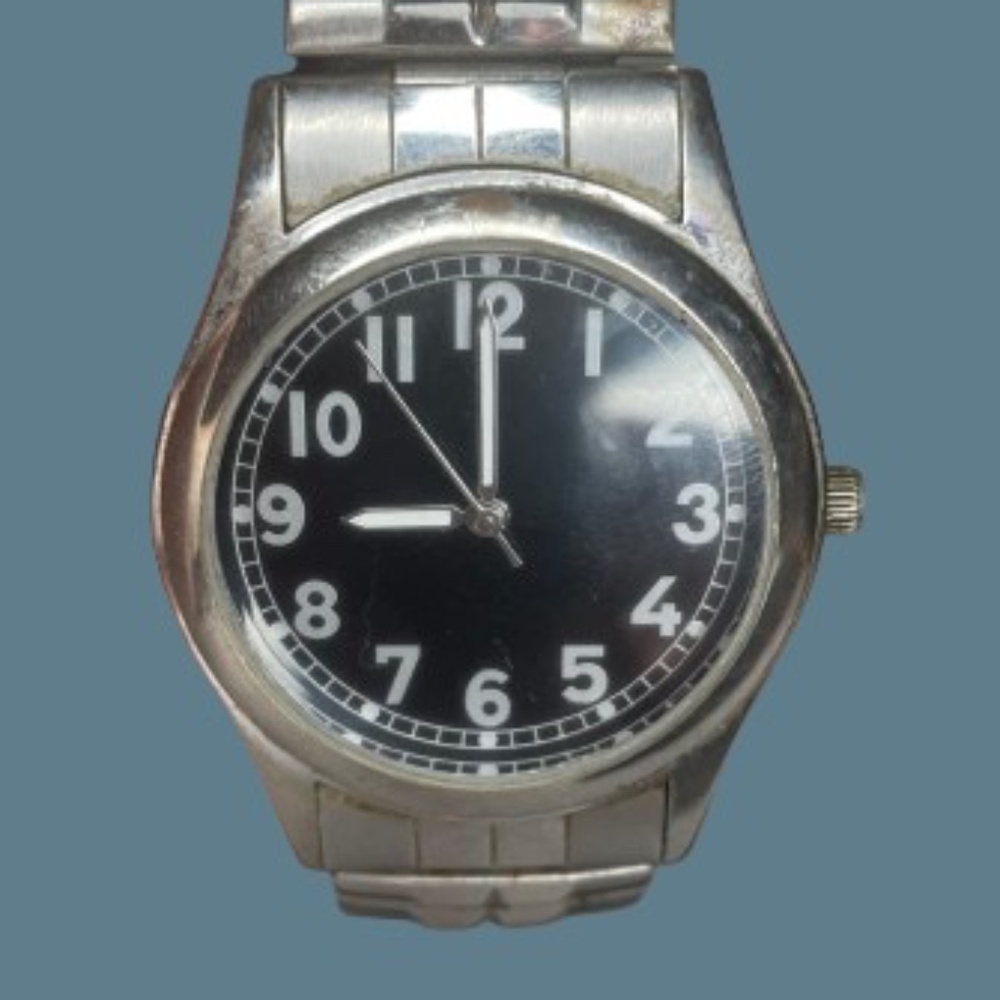 Vintage Quartz Men’s Wristwatch Stainless Steel Stret… - Gem